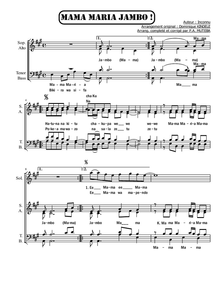 Mama Maria Jambo ! | PDF