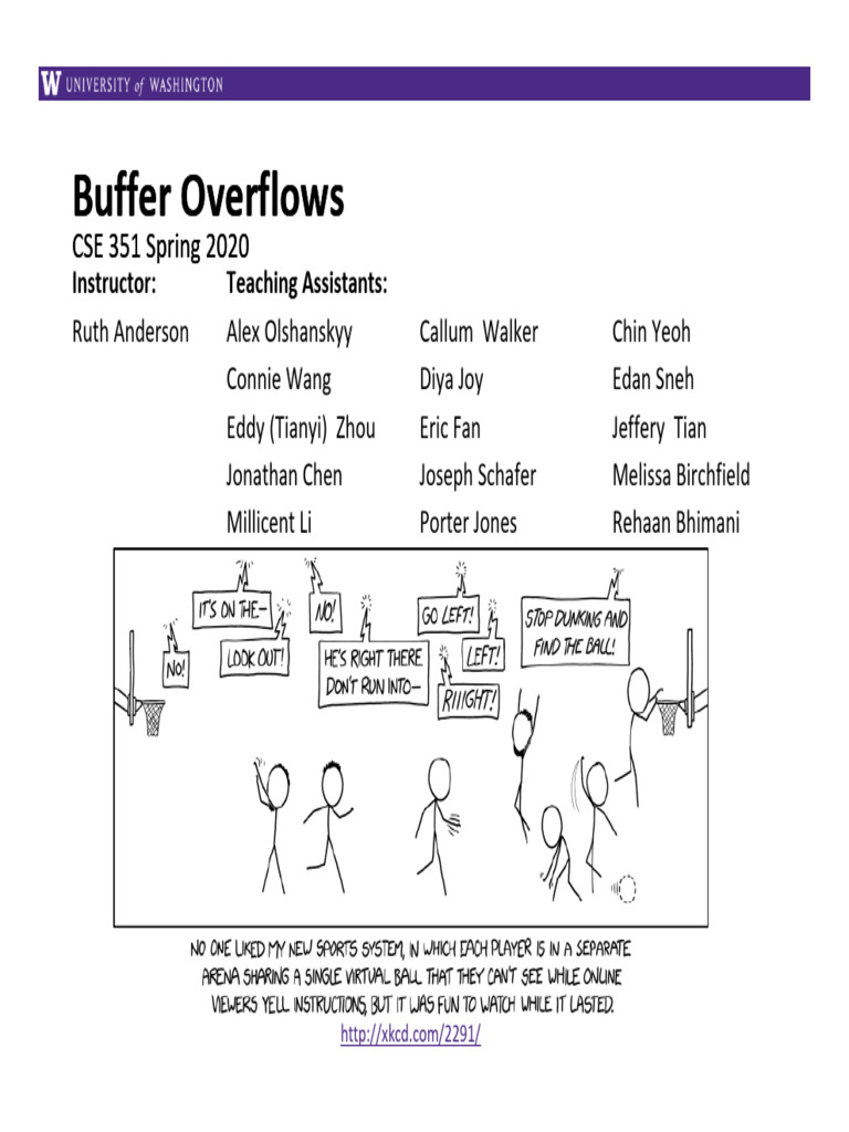 Understanding Buffer Overflows in CSE351 | PDF | Pointer (Computer Programming) | Computer Science
