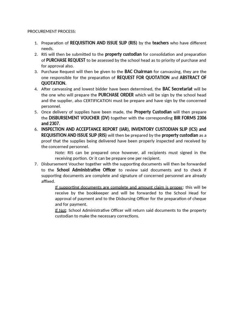 Procurement Process | PDF