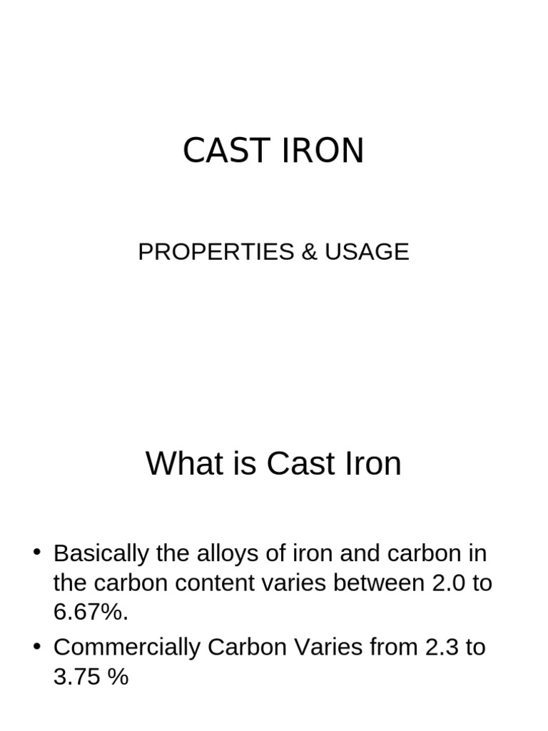 Cast Iron Properties and Classifications | PDF | Cast Iron | Iron