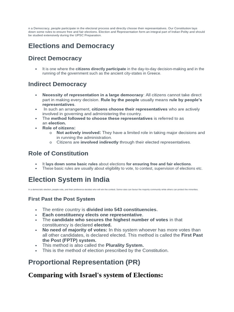 UPSC Guide: Election Systems in India | PDF | Voting | Electoral District