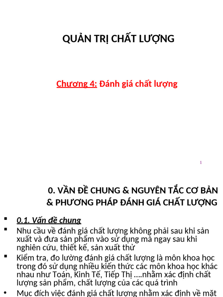 Tailieuchung Chuong 4 Danh Gia Chat Luong 0207 | PDF