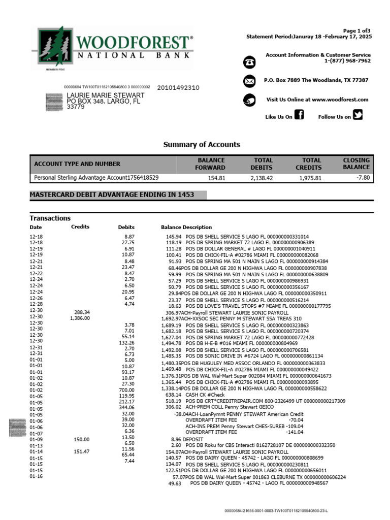 woodforest base | PDF | Overdraft | Financial Services