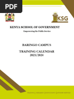 KSG Mombasa Campus Training Calendar 2024 2025 (1) | PDF | Human ...
