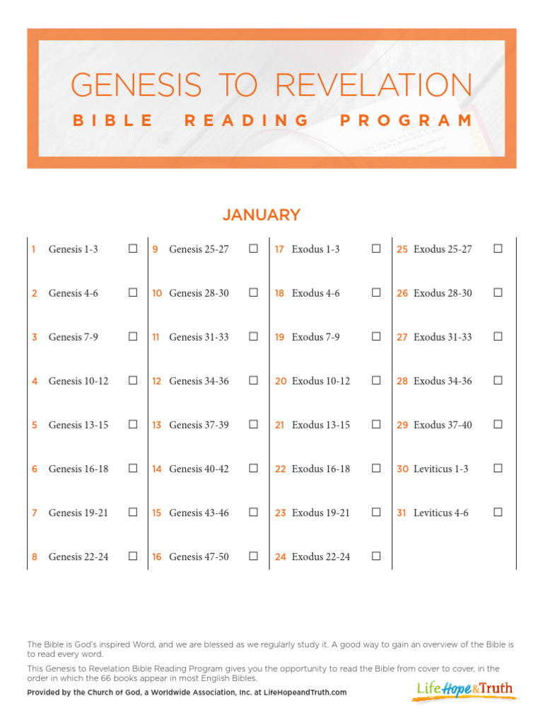 Gen to Rev Bible Reading Program (1) | PDF | Books Of Chronicles | Book ...
