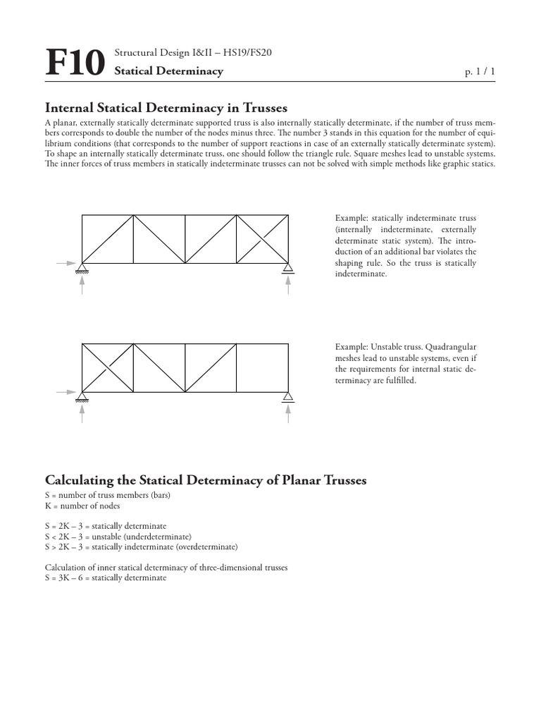 F10 en Statical Determinacy 1590660838 | PDF
