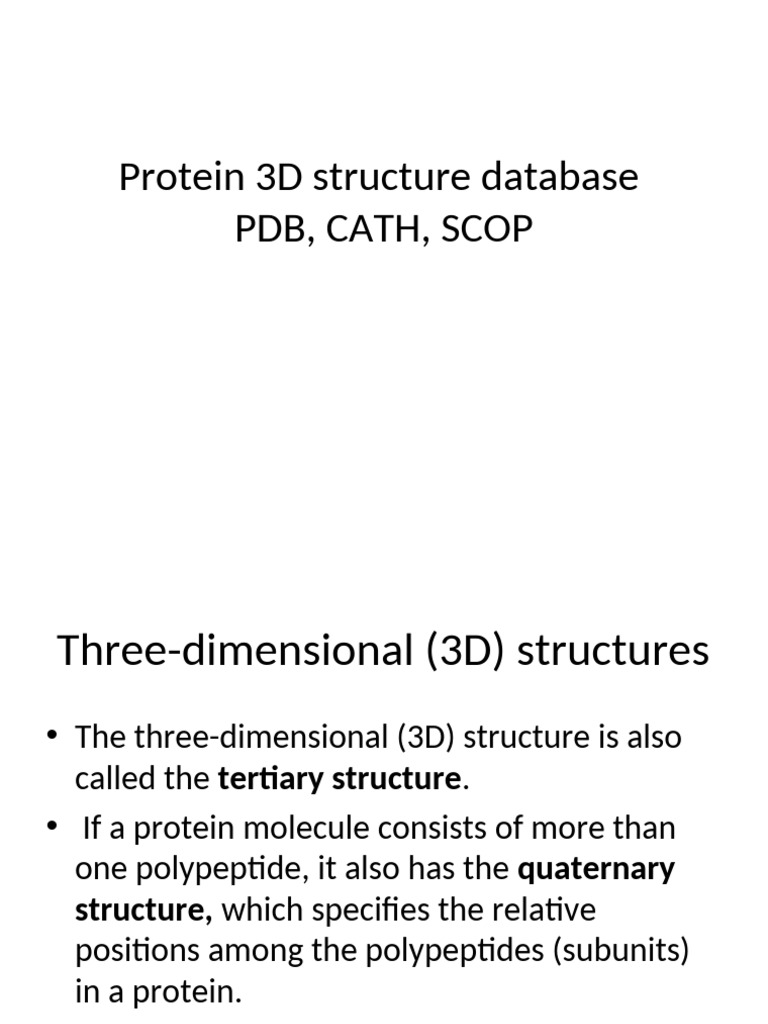 Protein 3D Structure Database | PDF | Protein Structure | Protein Data Bank