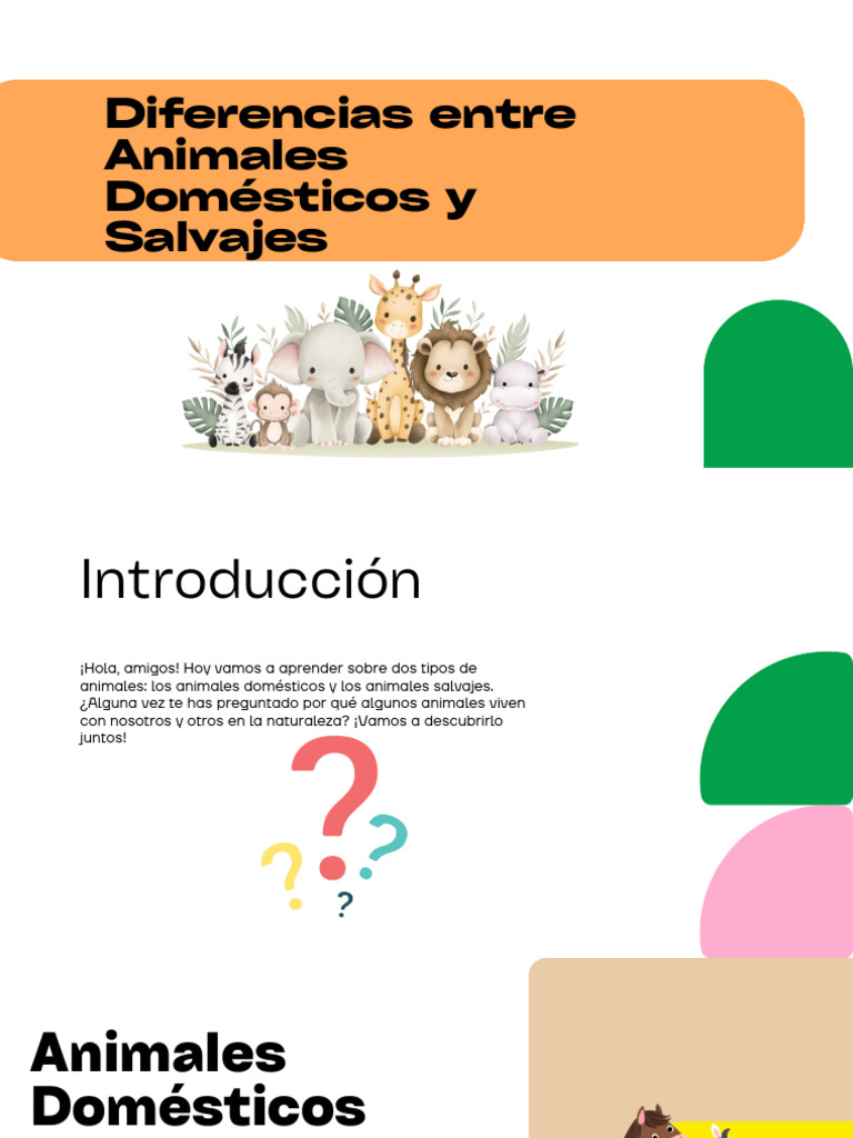 Diferencias entre animales domésticos y salvajes | PDF | Domesticación ...