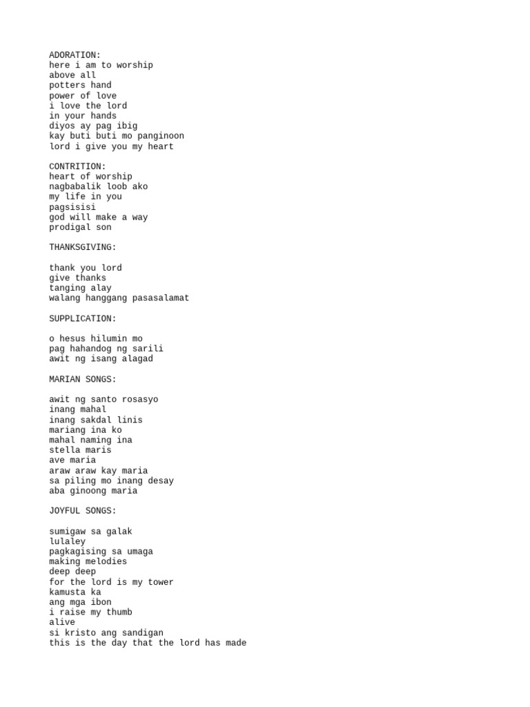 Inang Desay Line Up's | PDF