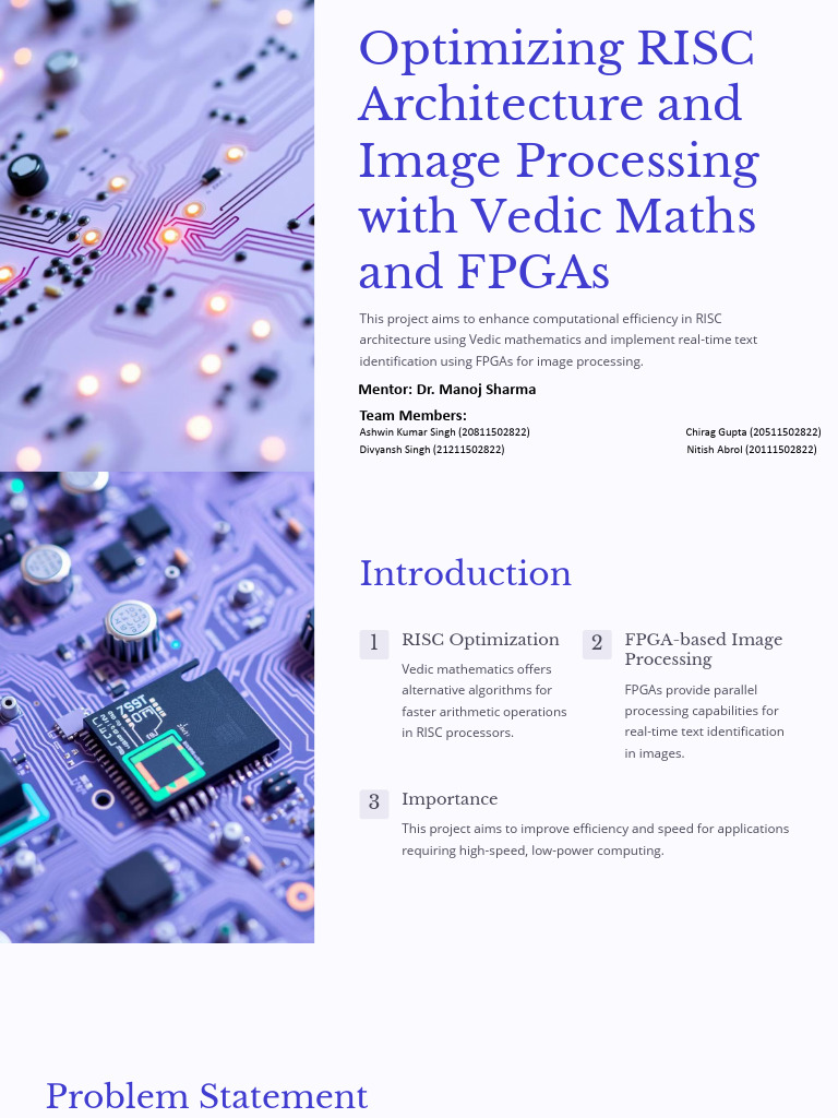 Optimizing RISC Architecture and Image Processing With Vedic Maths and FPGAs | PDF | Field ...