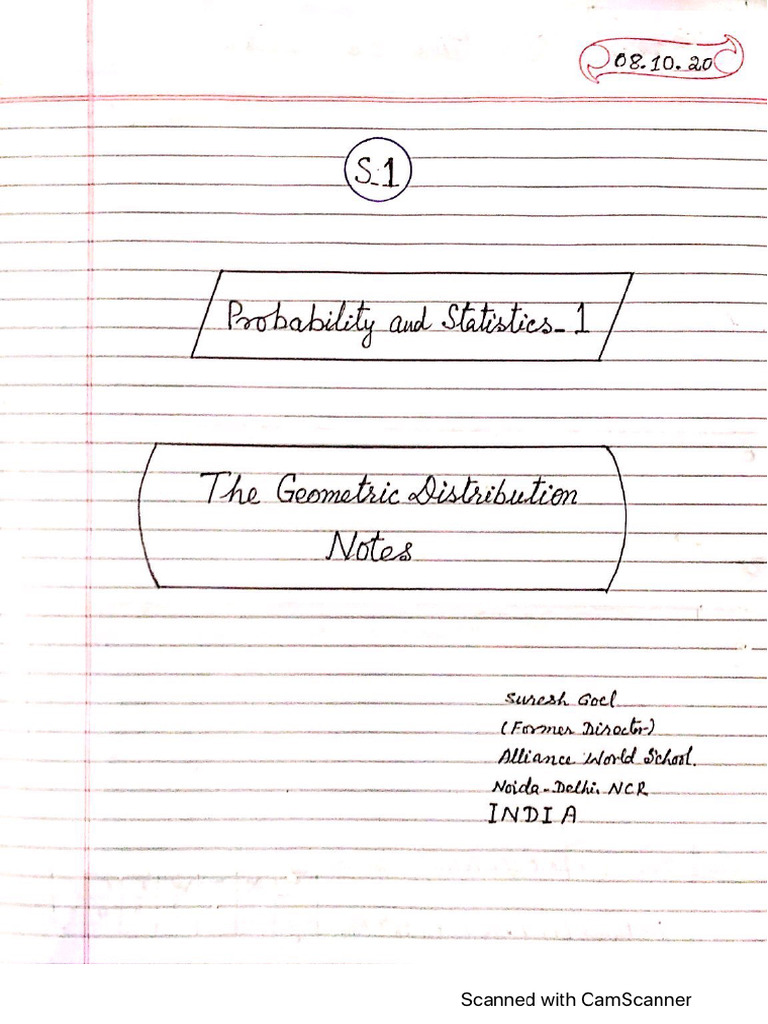 s1 Discrete Variable Geometric Distribution Notes | PDF