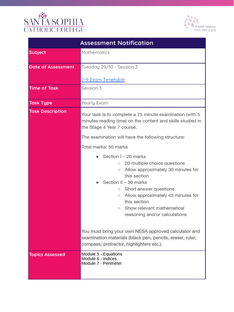 Year 7 Task 4 Notification Maths | PDF