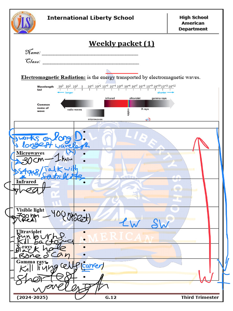 G12-Tri 3-Physics-Weekly Packet 1 (Solved) | PDF | Electromagnetic ...