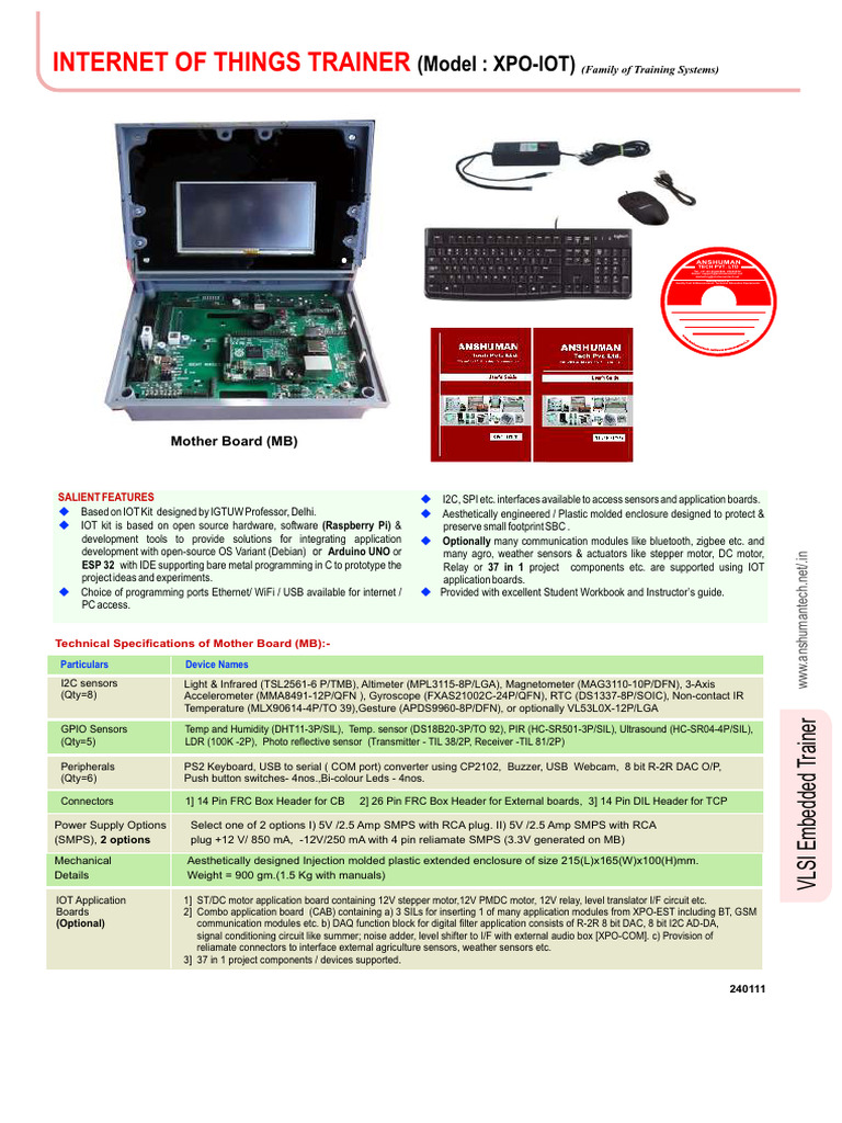 IoT Trainer Specifications and Features | PDF | Raspberry Pi | Computer ...