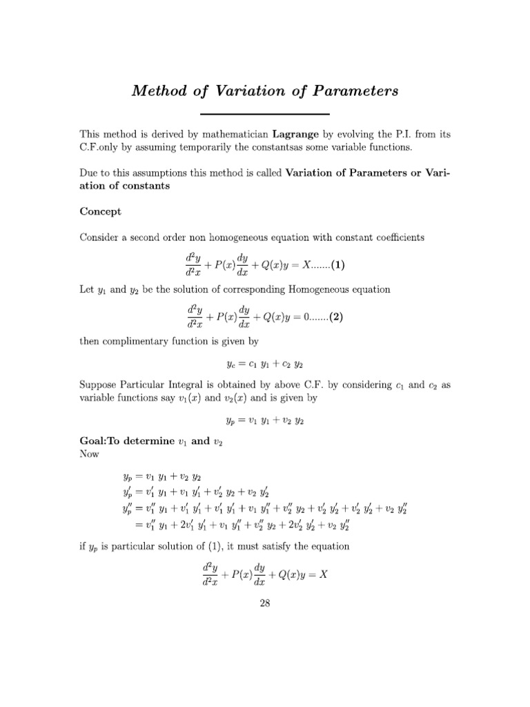 Module 1.2_ Variation of Parameter | PDF