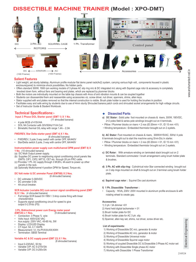 dissectible-machine-trainer | PDF | Alternating Current | Electrical Equipment
