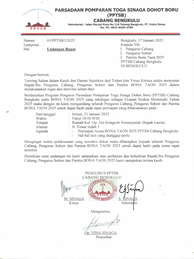 undangan bona taon | PDF