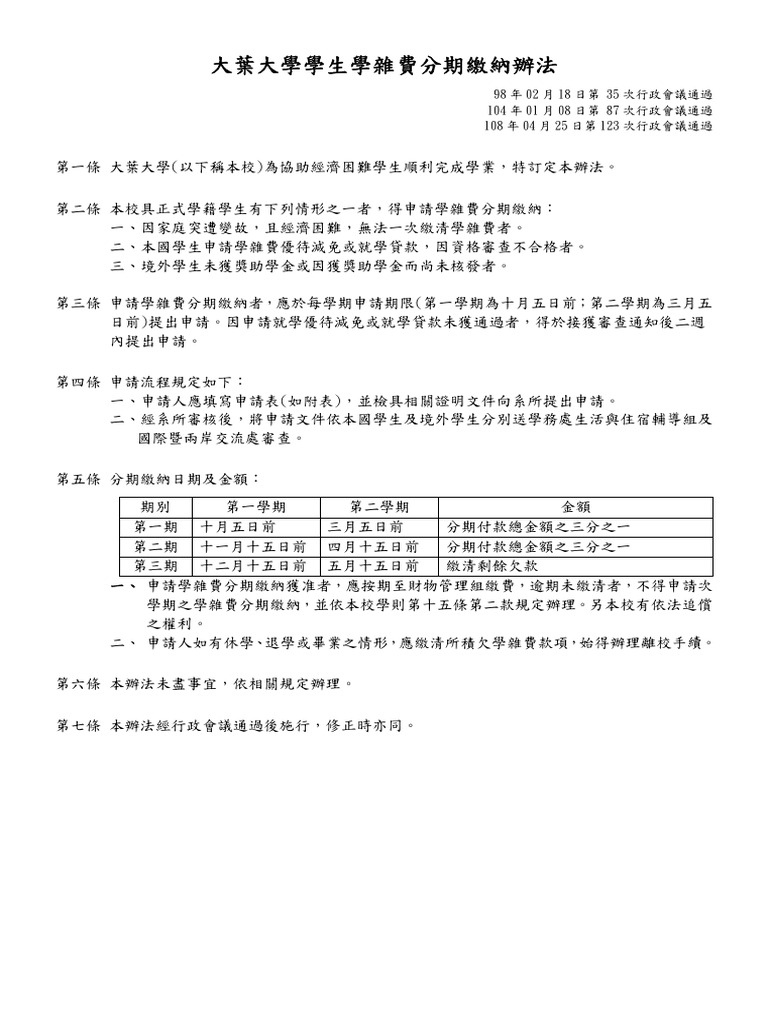 TF Installment Payment Application Form | PDF