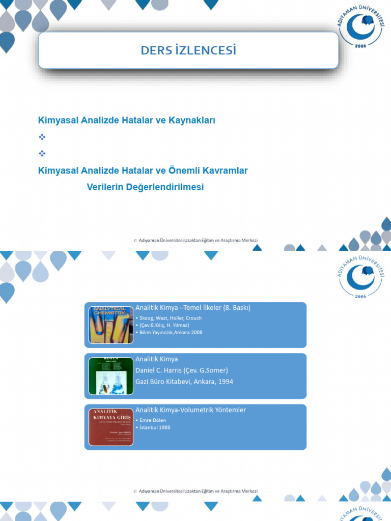 ECZ102 - 1 - Kimyasal Analizde Hatalar - Unlocked | PDF