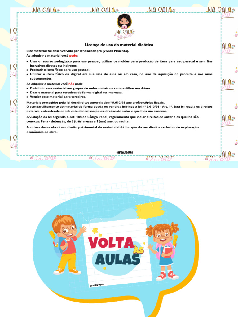 Plaquinha Volta as Aulas @Nasaladapro Nhpd01 | PDF