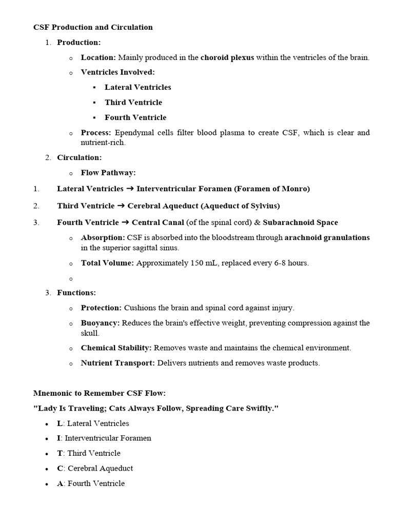 CSF Circulation | PDF