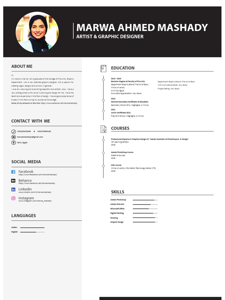 Marwa Ahmed Mashady CV N | PDF | Multimedia | The Arts