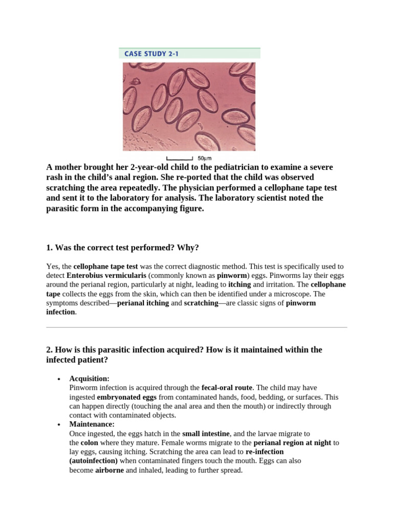 Parasitology Case Study #1 | PDF