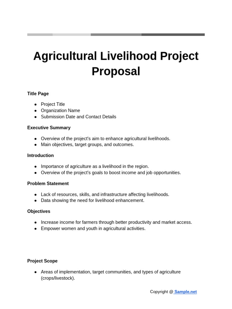 Agricultural Livelihood Project Proposal | PDF