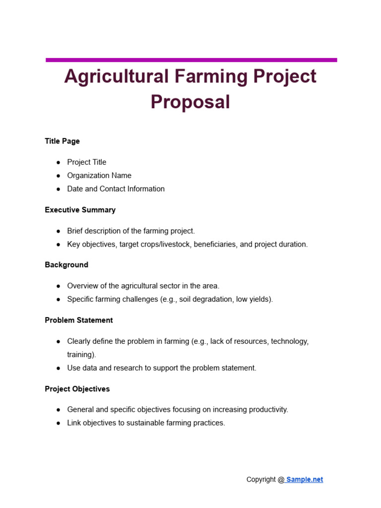 Agricultural Farming Project Proposal | PDF