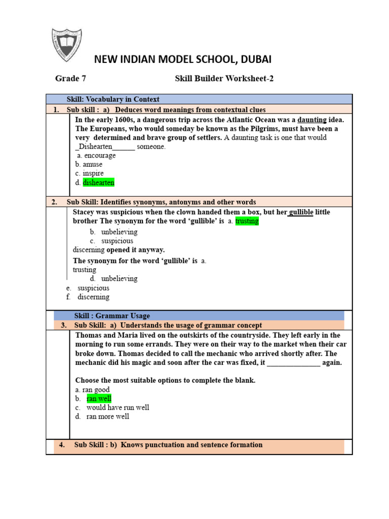 Grade 7-SB Worksheet - 2 2 | PDF | Dolphin | Reading Comprehension
