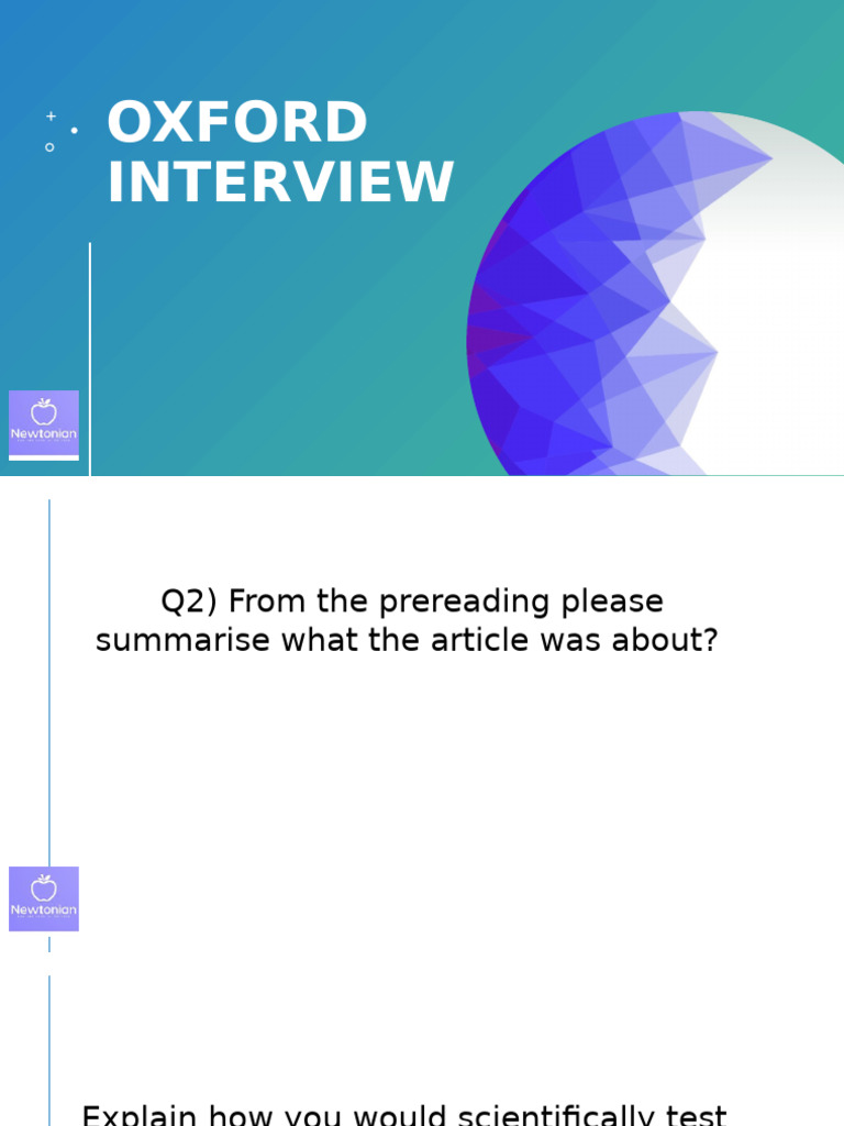 Mock Oxford Interview | PDF