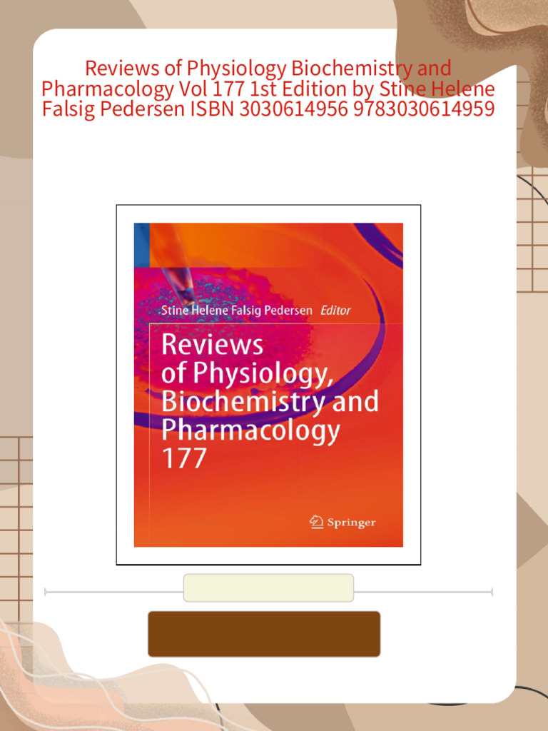 Reviews of Physiology Biochemistry and Pharmacology Vol 177 1st Edition ...