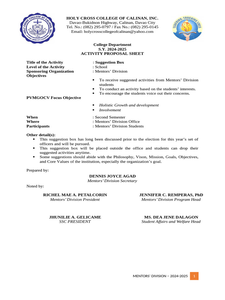 Suggestion-Box - Second Semester | PDF