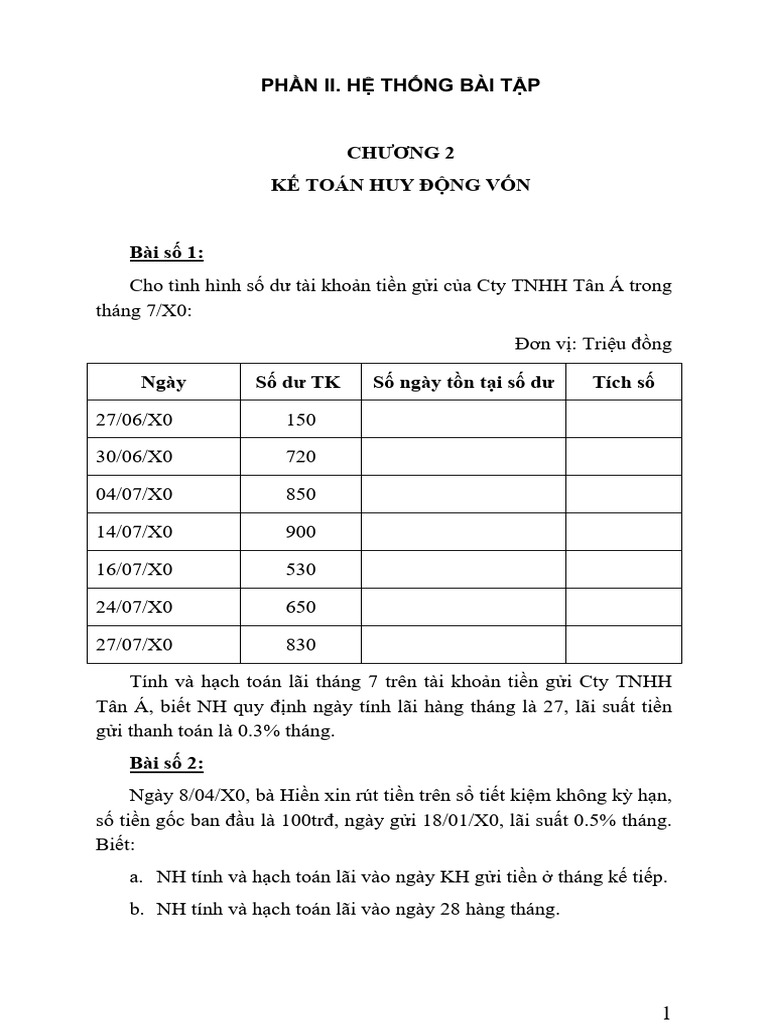 Bai Tap Giao Trinh 2024 | PDF