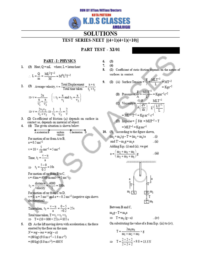NEET TEST NO.1 - CLASSX1 - Part Test | PDF | Atomic Orbital | Electron ...