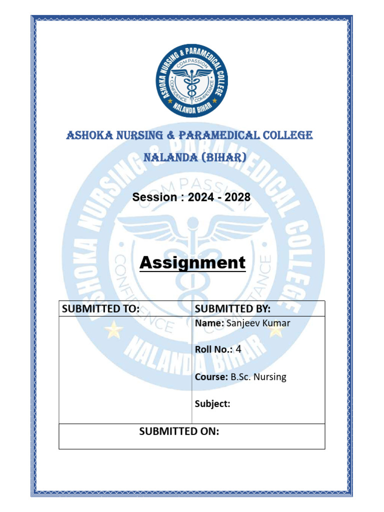 Sanjeev Assignment Front Page | PDF