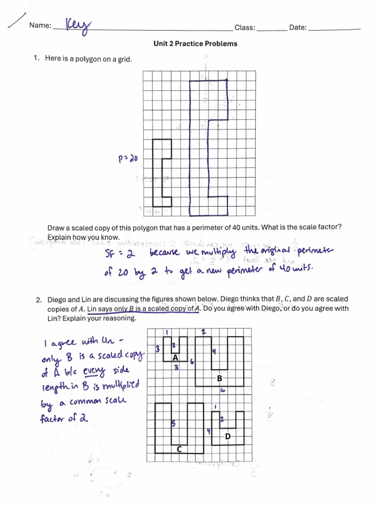 Unit 2 Practice Problems Key | PDF