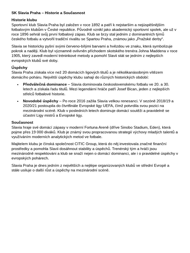Slavia Praha | PDF