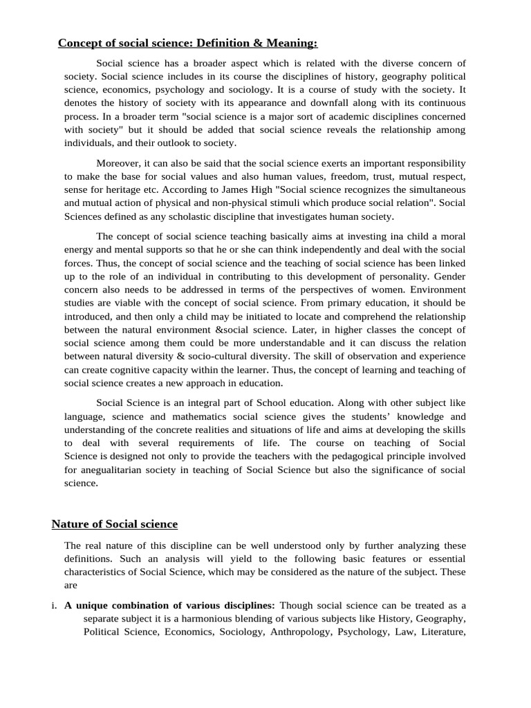 Social Science: Definition & Scope | PDF | Social Sciences | Science