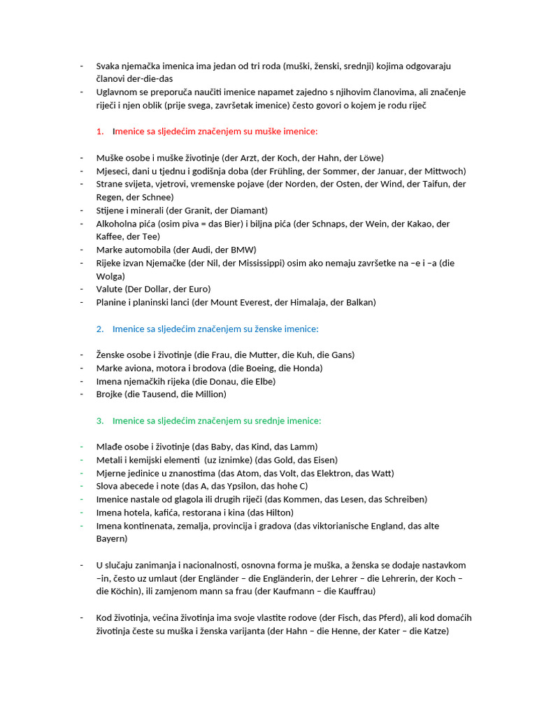 Rodovi Imenica | PDF