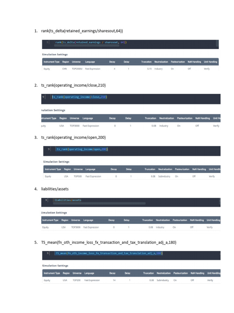Worldquant Alphas For Beginner.. | PDF