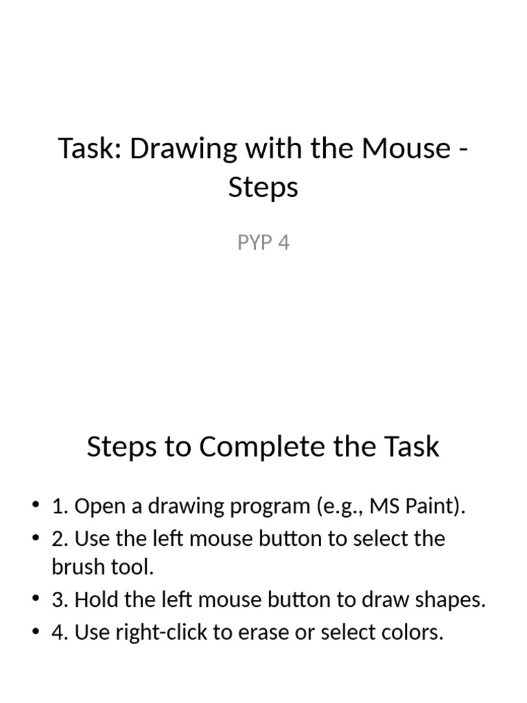 Task Drawing With the Mouse PYP4 | PDF