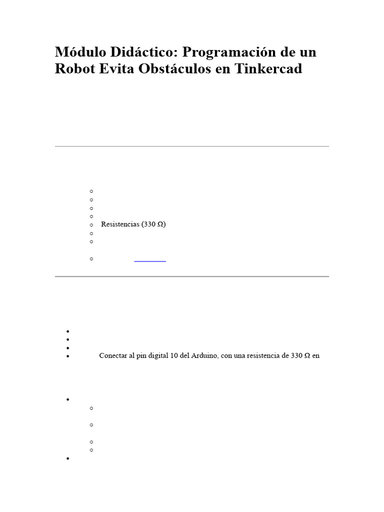 Robot Evita Obstaculos Arduino | PDF | Arduino | Ingeniería Informática