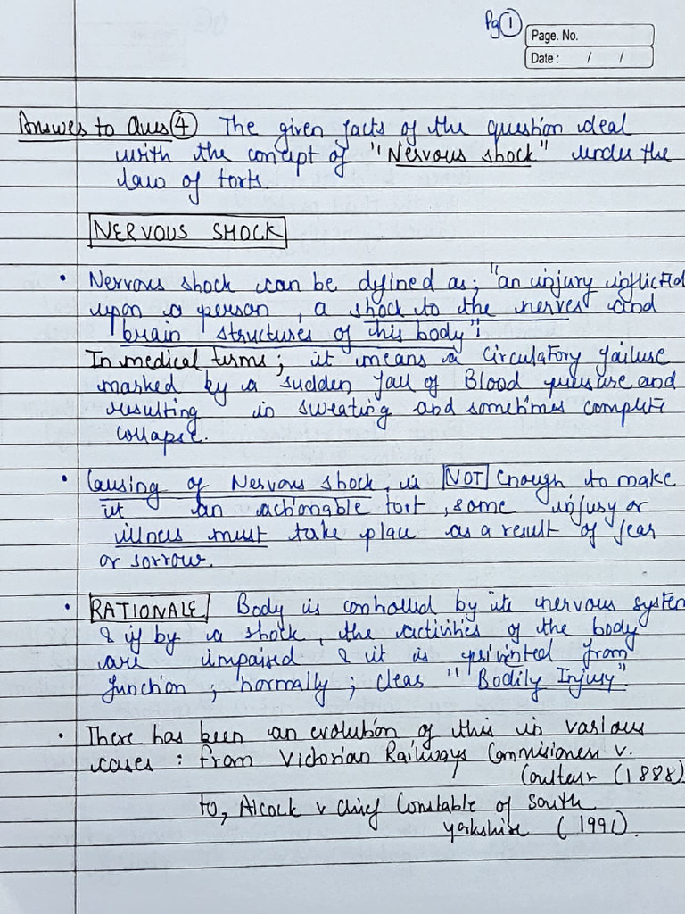 Tort Sample Answer Hand | PDF