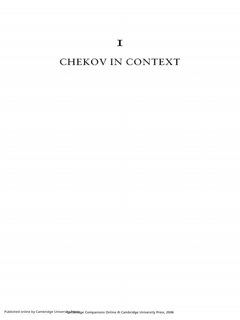 Chekhov in Context | PDF