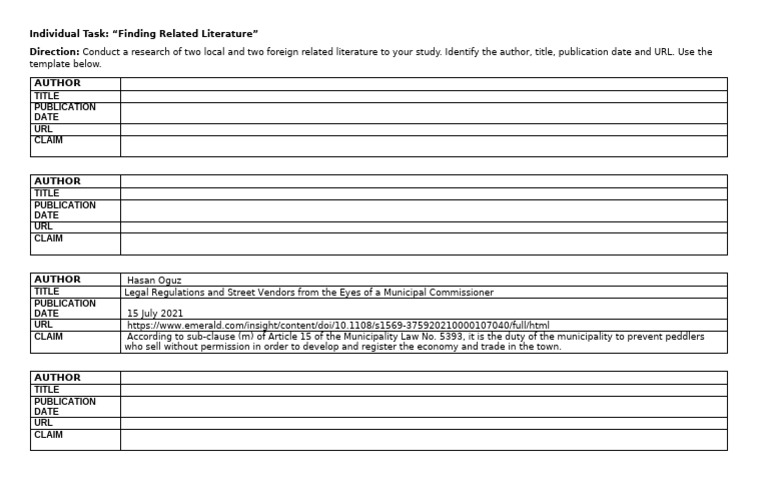 RRL Activity Lapiceros | PDF