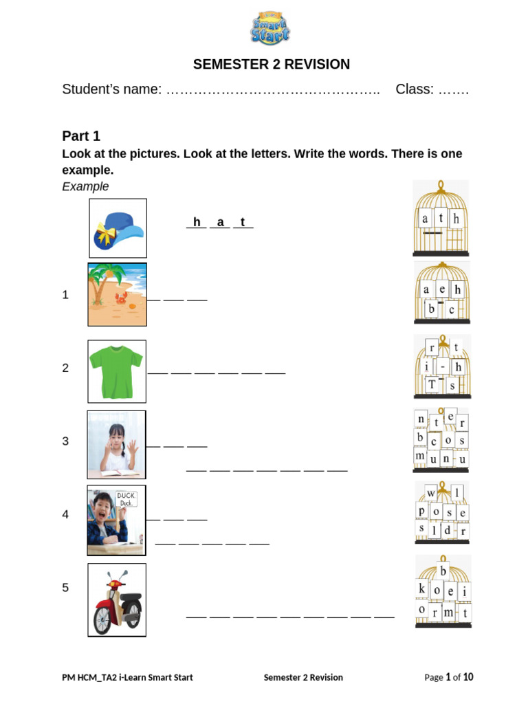 Semester 2 Revision Activities | PDF