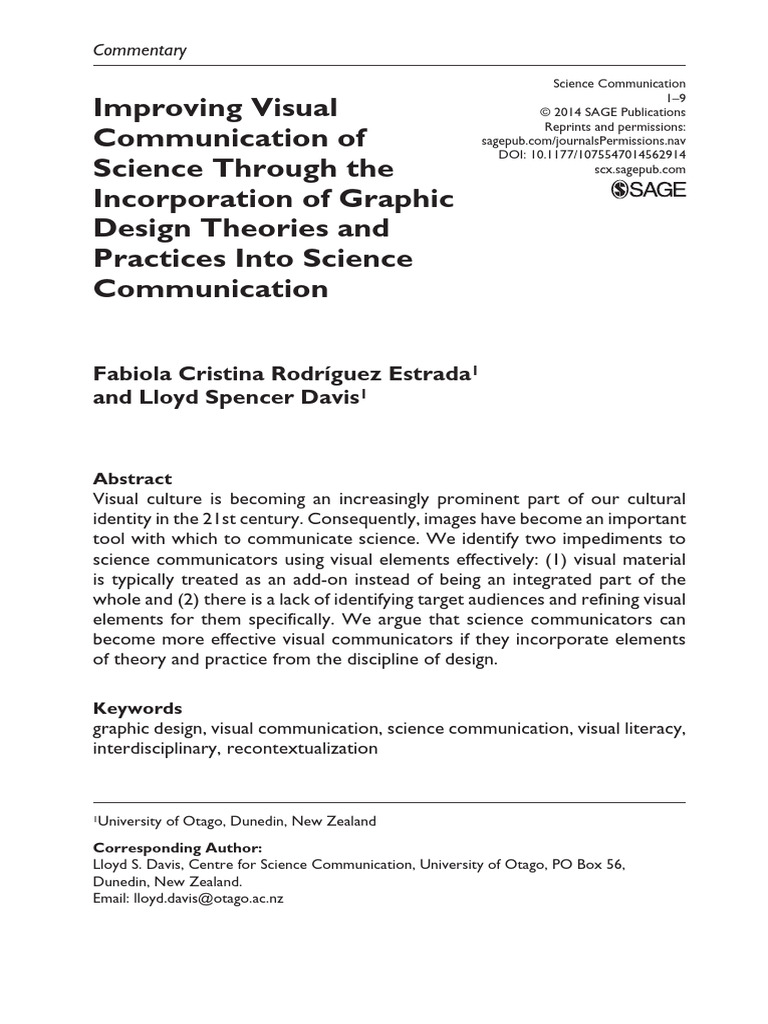 Visual Communication of Science 2014 | PDF | Science | Communication