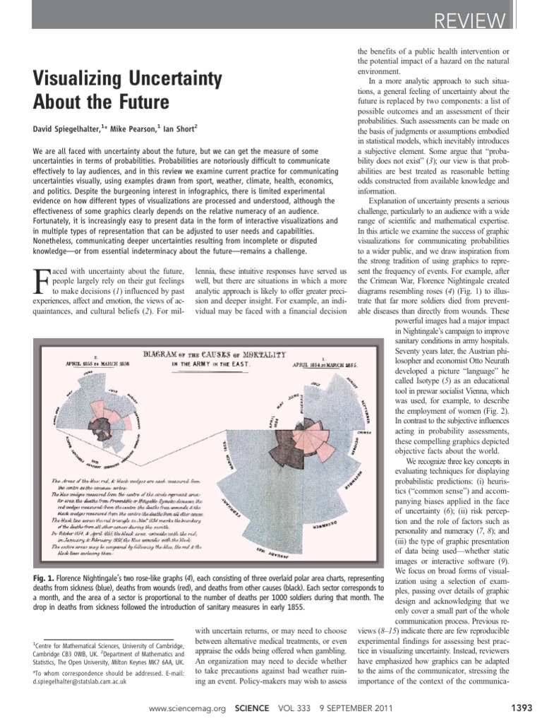 Visualizing UncertaintyAbout The Future 2011 | PDF | Uncertainty | Pie ...