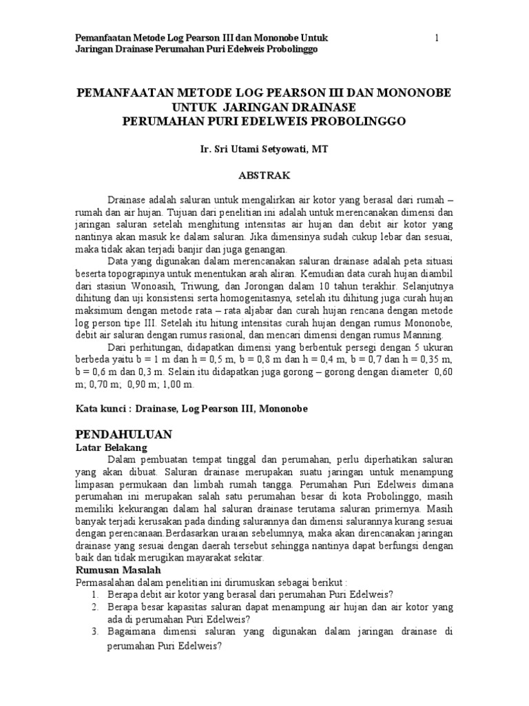 Log Pearson III | PDF | Metode & Bahan Ajar